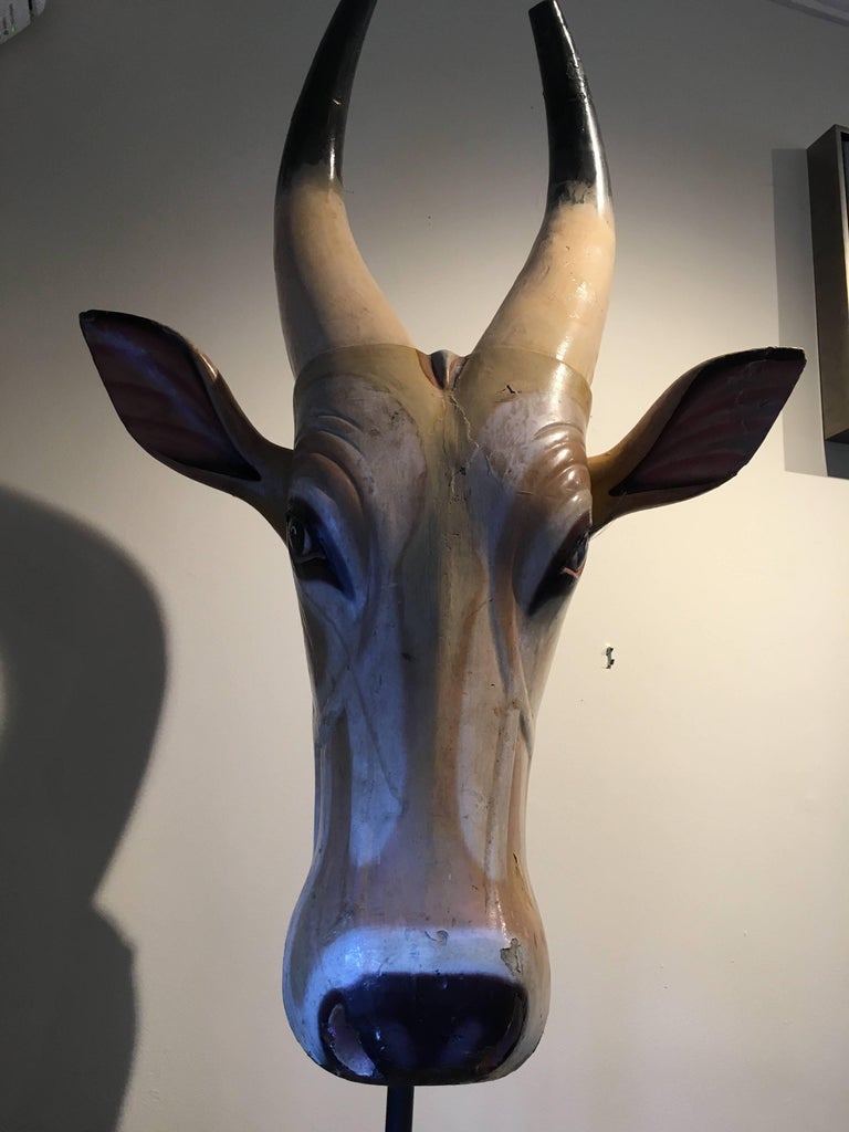Rare, Indian Sacred Cow Folk Art Mask at 1stDibs