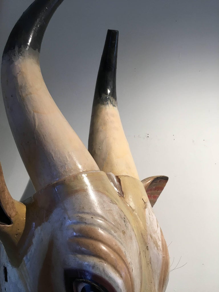 Rare, Indian Sacred Cow Folk Art Mask at 1stDibs
