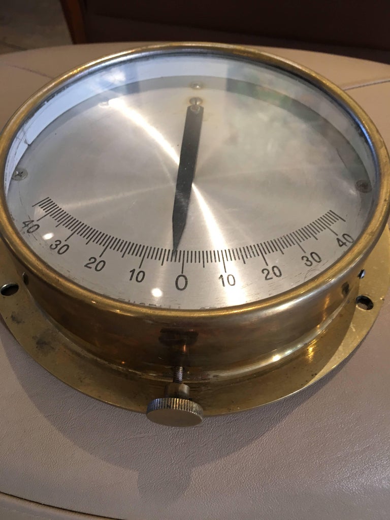 Italian Mid-century Nautical Brass Ship's Clinometer at 1stDibs