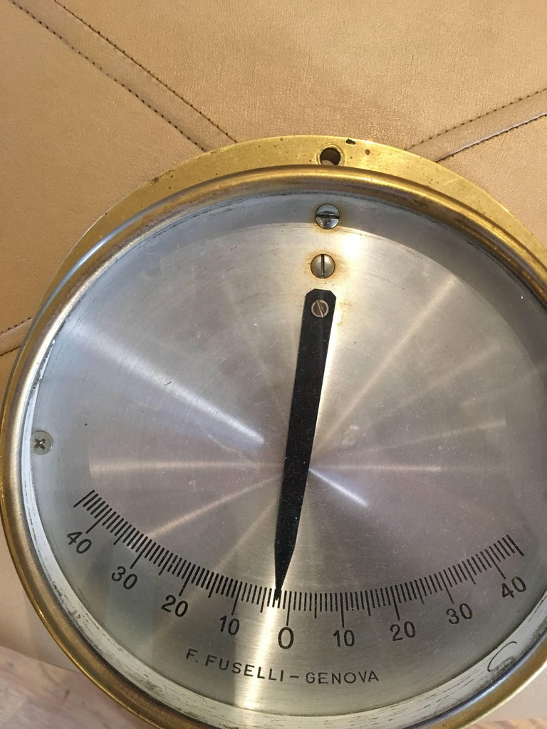 Italian Mid-century Nautical Brass Ship's Clinometer at 1stDibs