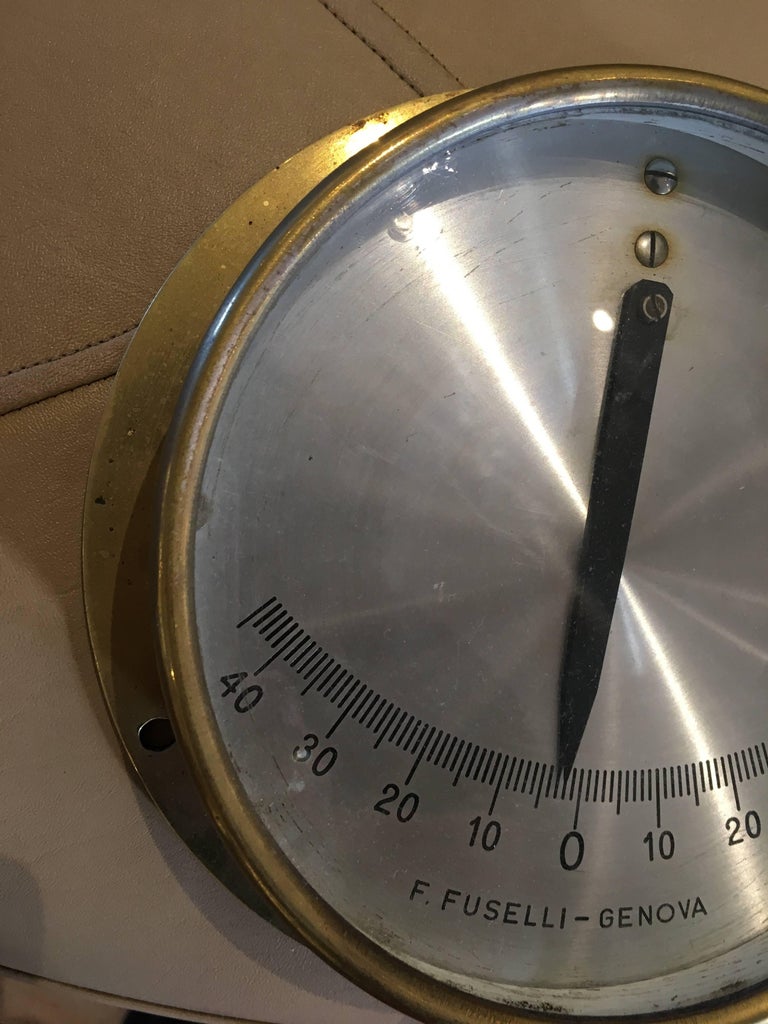 Italian Mid-century Nautical Brass Ship's Clinometer at 1stDibs
