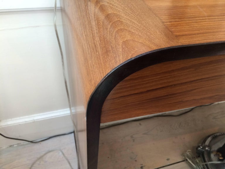 Mid-Century Modern Teak and Rosewood Waterfall Desk at 1stDibs