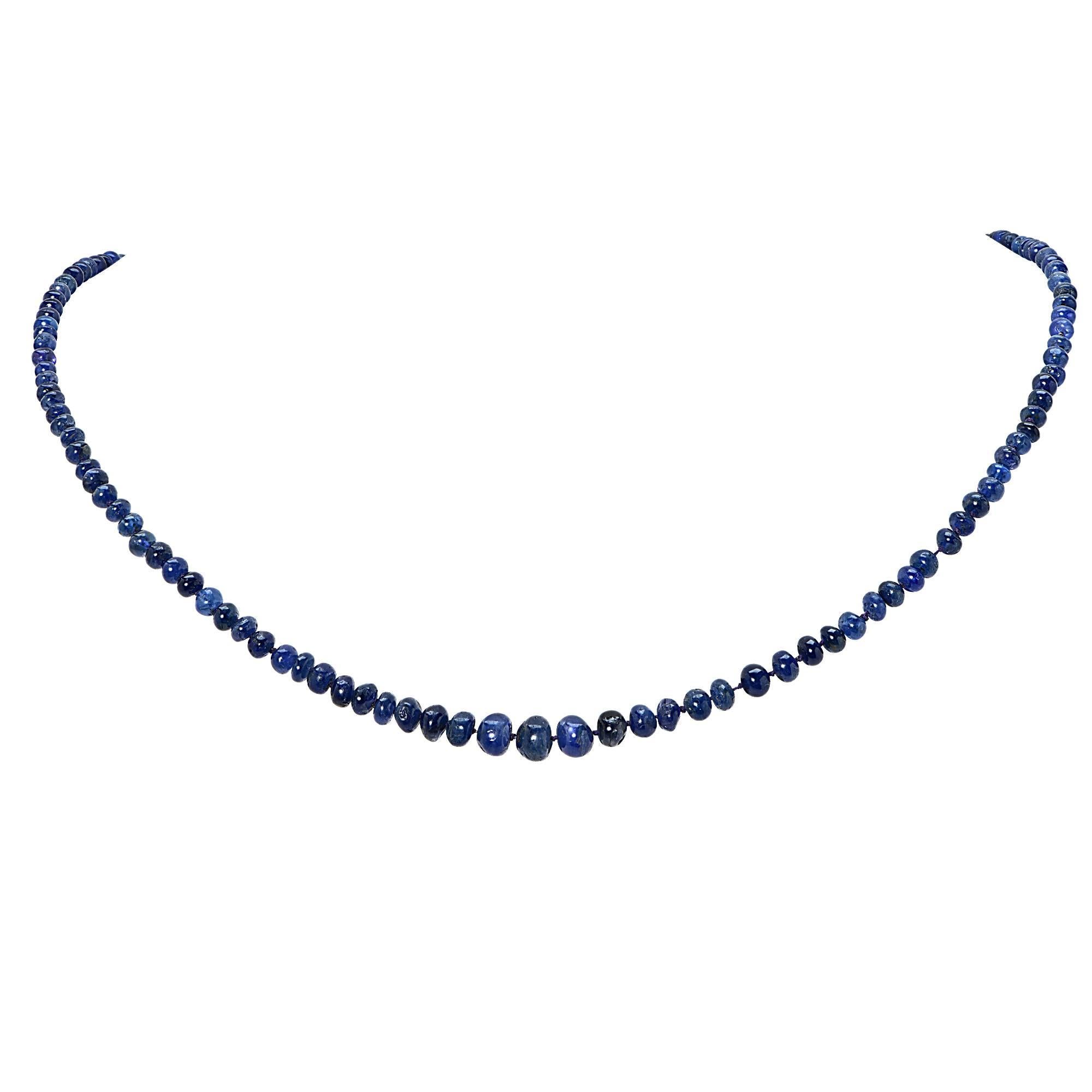 Blue Sapphire Bead Necklace at 1stDibs | blue sapphire beads necklace ...