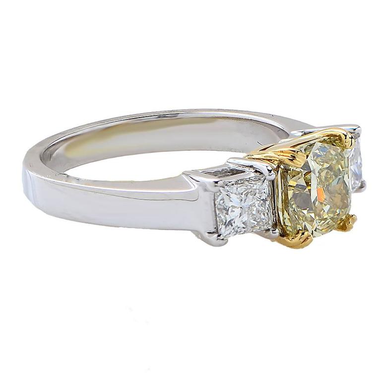 1.89 Carat GIA Cert Fancy Color Diamond Two Color Gold Ring at 1stDibs