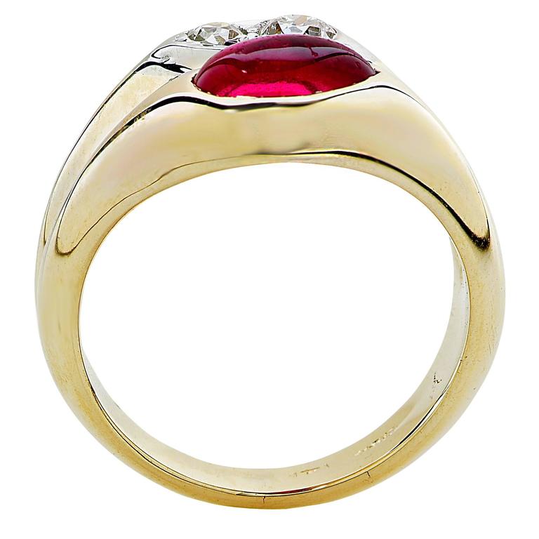 Ruby Diamond Gold Ring at 1stDibs