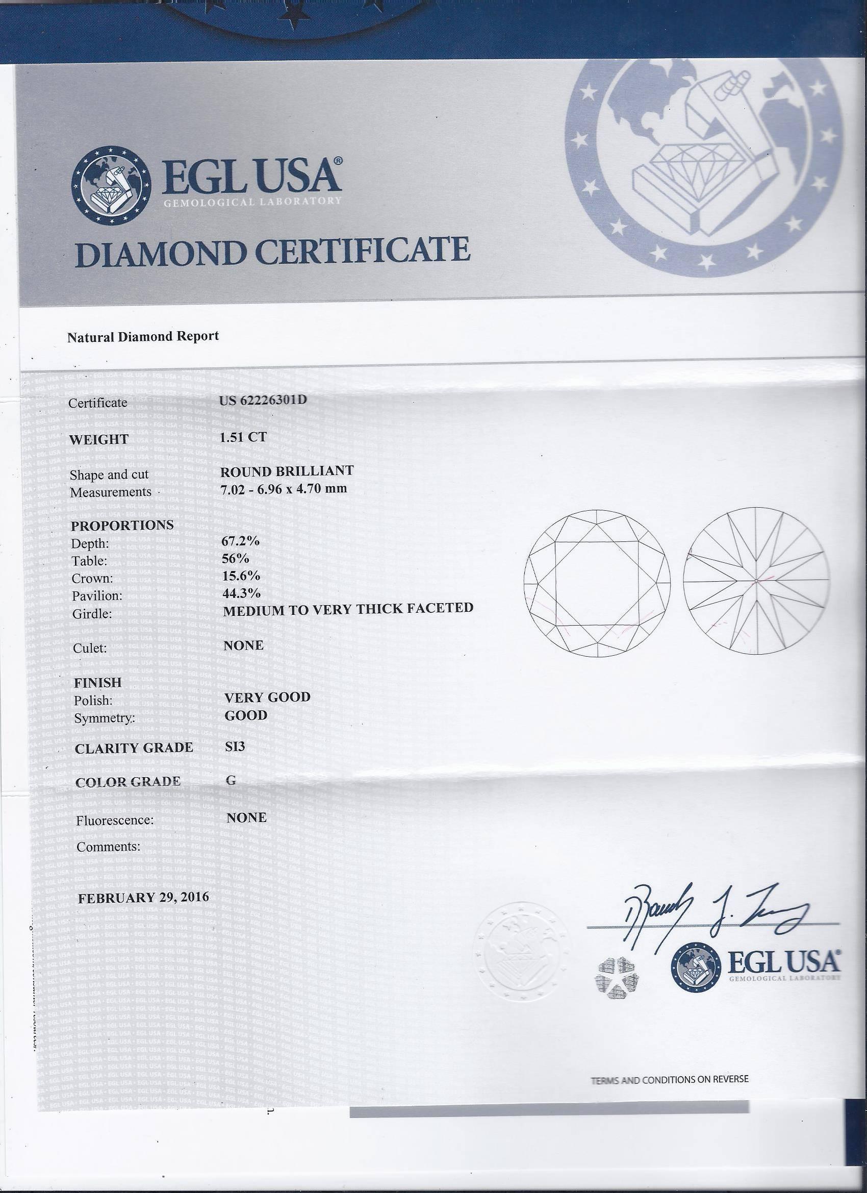 1.87 Carat Diamond Engagement Ring at 1stDibs | 1.87 carat diamond ring ...