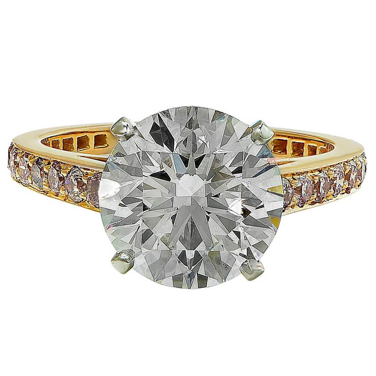 Stunning Graff GIA Cert 3.60 Carat Diamond Gold Engagement Ring at ...