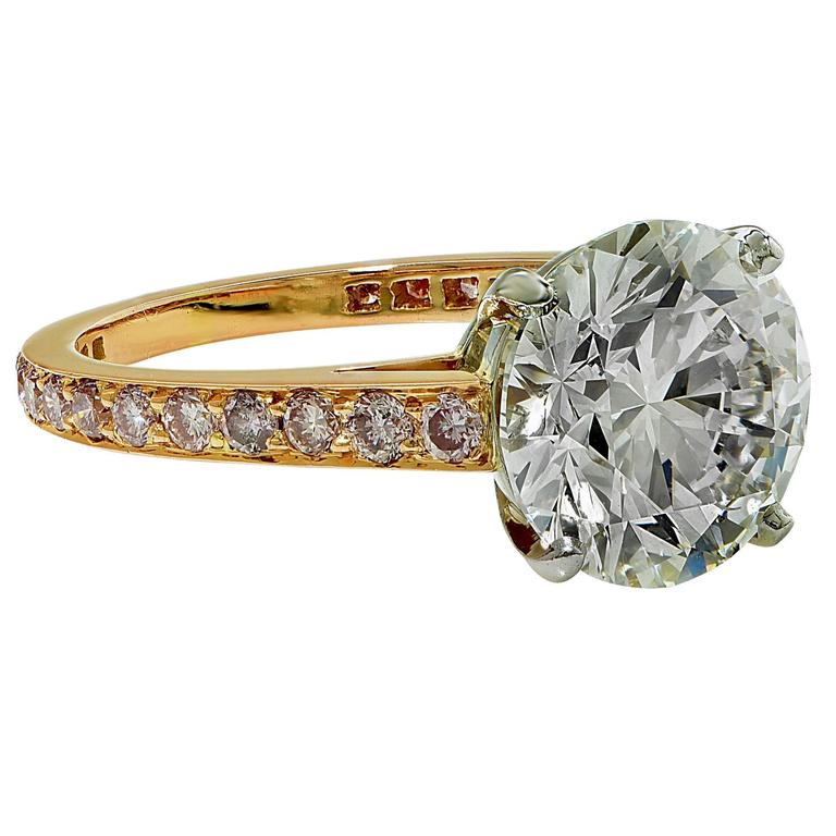 Stunning Graff GIA Cert 3.60 Carat Diamond Gold Engagement Ring at ...