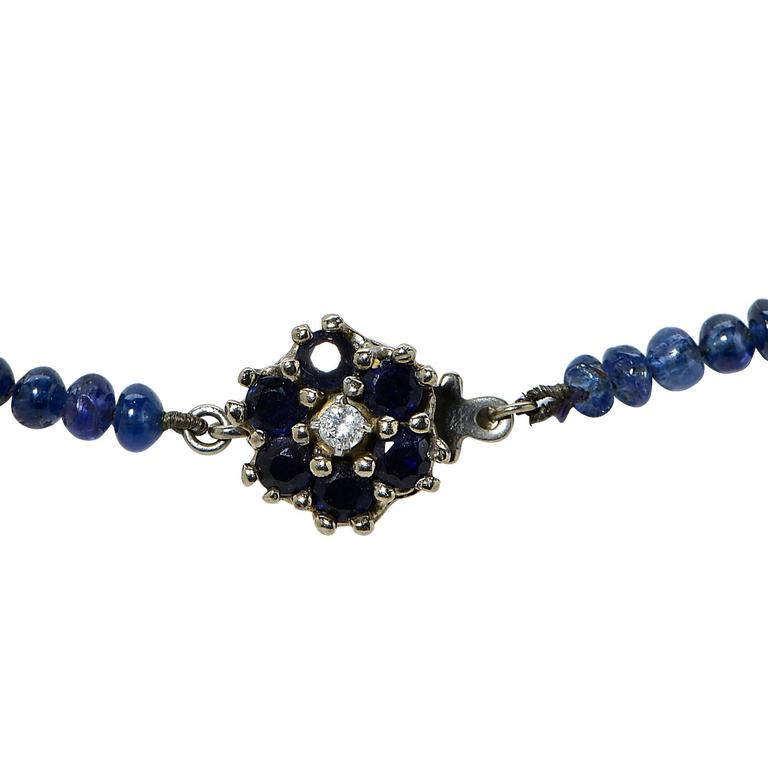 Blue Sapphire Bead Necklace at 1stDibs | blue sapphire beads necklace ...