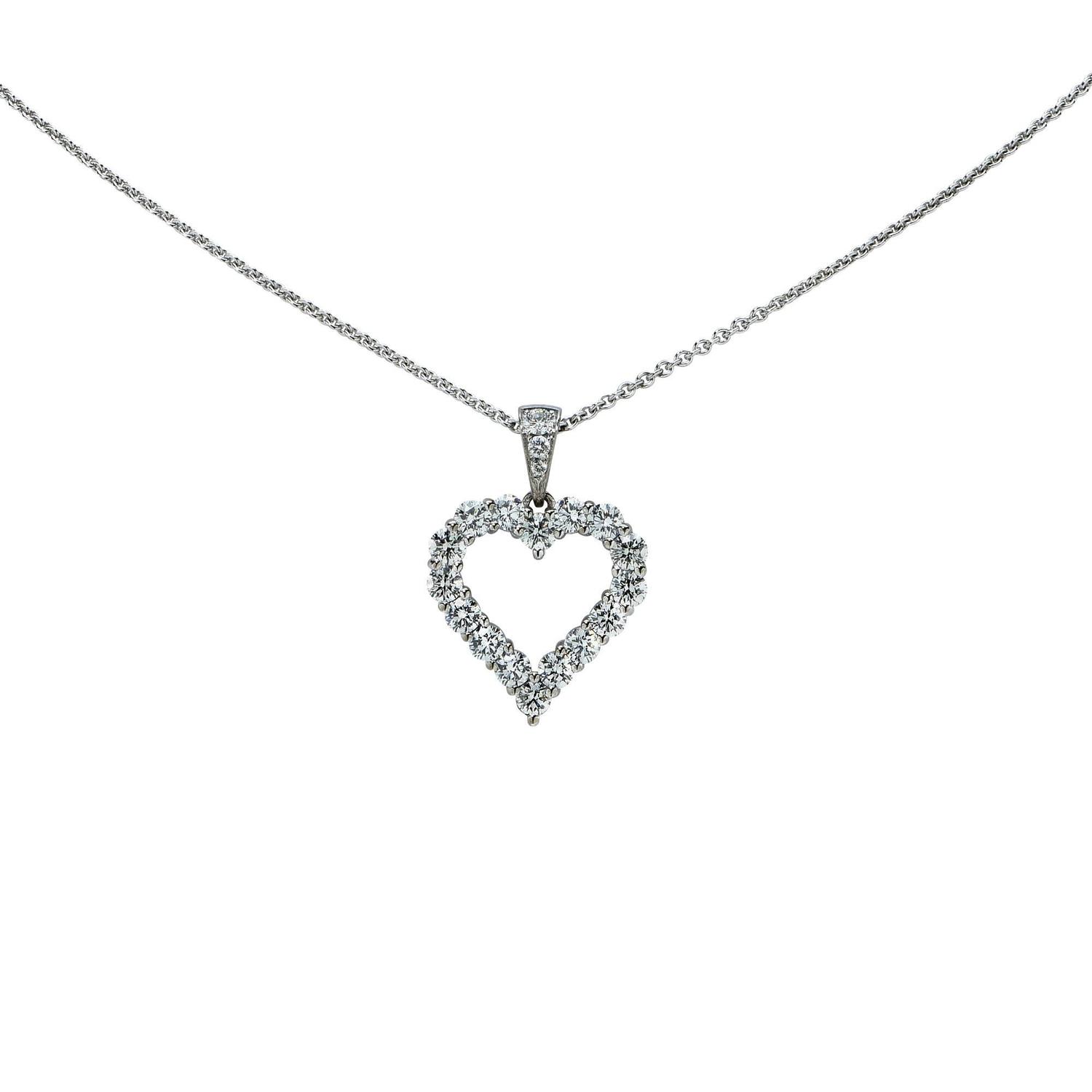Graff Diamond Platinum Heart Necklace at 1stdibs