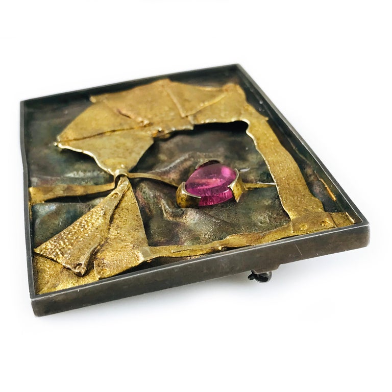 Donald Pywell Two-Tone Contemporary Brooch Pin at 1stDibs