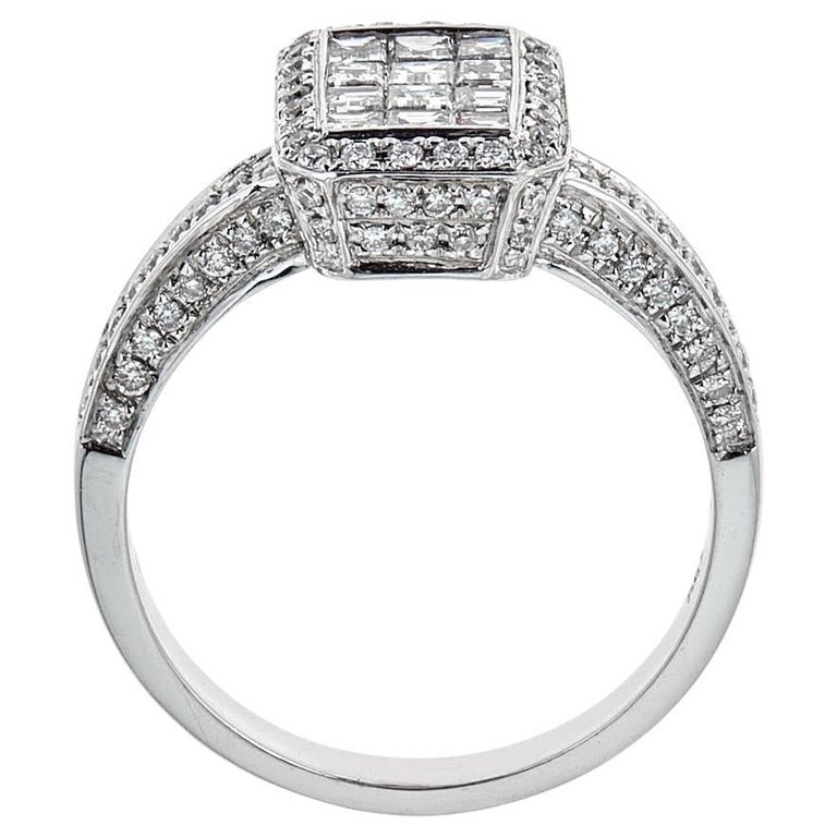 Gregg Ruth 18k White Gold 1.0 Carat Princess Cut Diamond Engagement ...