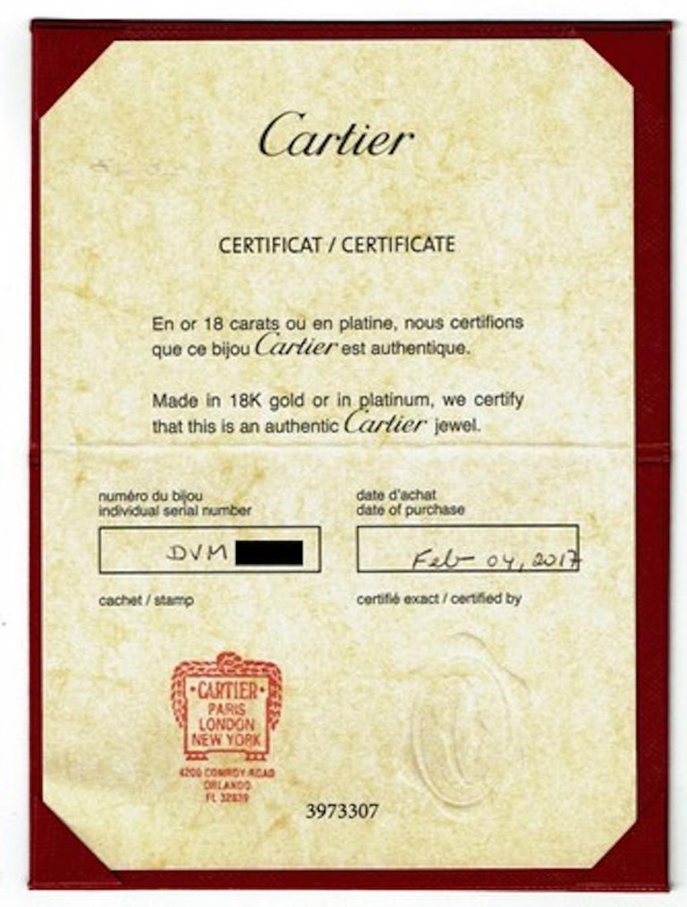 Cartier LOVE 18 Karat Yellow Gold Ring Full Set Coa Box Receipt at ...