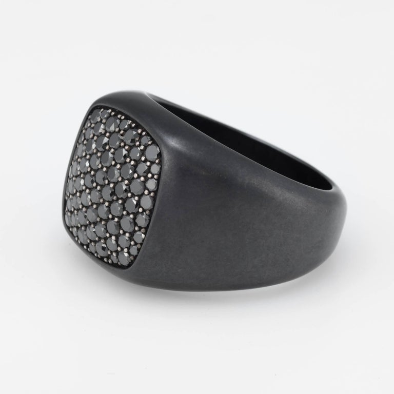 David Yurman Men’s Pave Black Diamond Signet Ring Estate Fine Jewelry ...