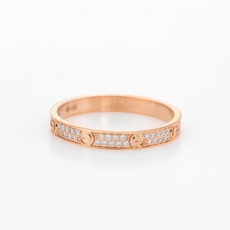 Cartier Diamond Love Ring 2 Rows 18 Karat Rose Pink Gold Estate Fine ...