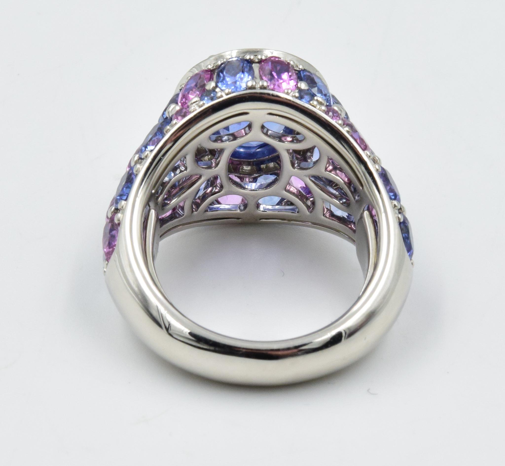 Robert Procop American Glamour Blue and Pink Sapphire Celebration Ring ...