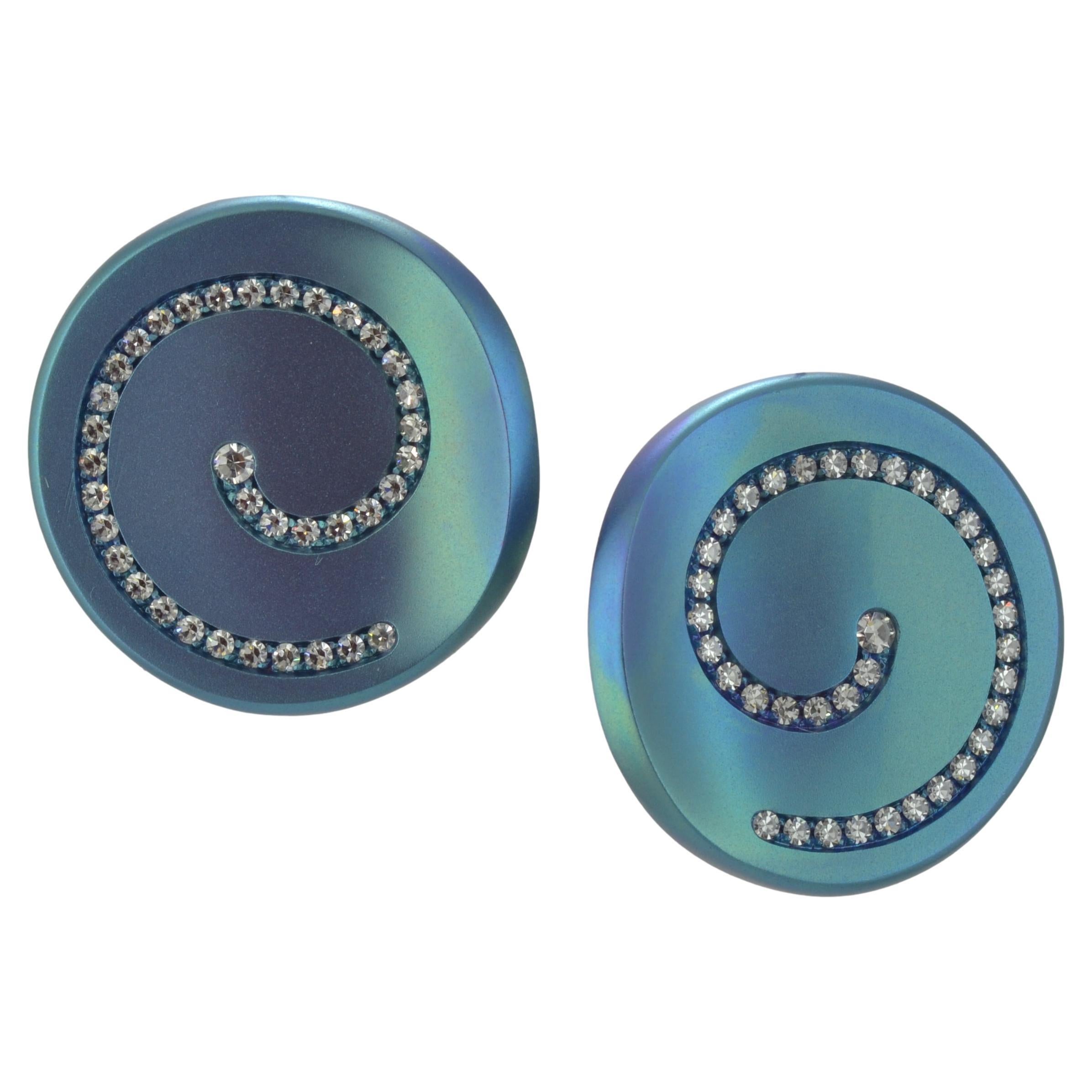 Titanium Diamond 18KT Rose Gold Petals Earrings For Sale at 1stDibs