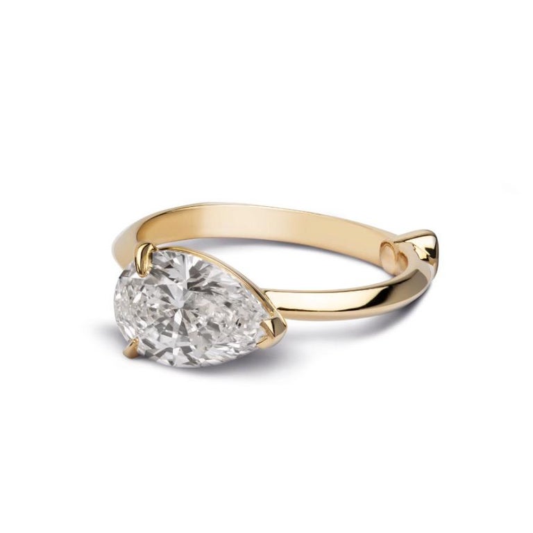 GCAL Certified 18 Karat Yellow Gold and 2.01 Carat Diamond Doris Ring ...