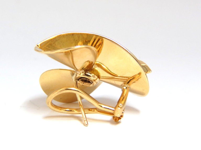 .24Ct Natural Diamonds Triangular Twist Clip Earrings Three Dimensional ...