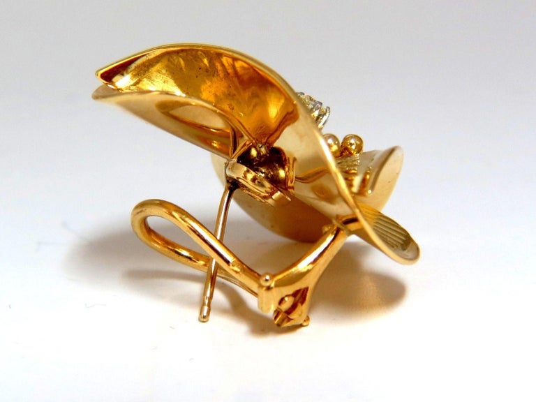 .24Ct Natural Diamonds Triangular Twist Clip Earrings Three Dimensional ...