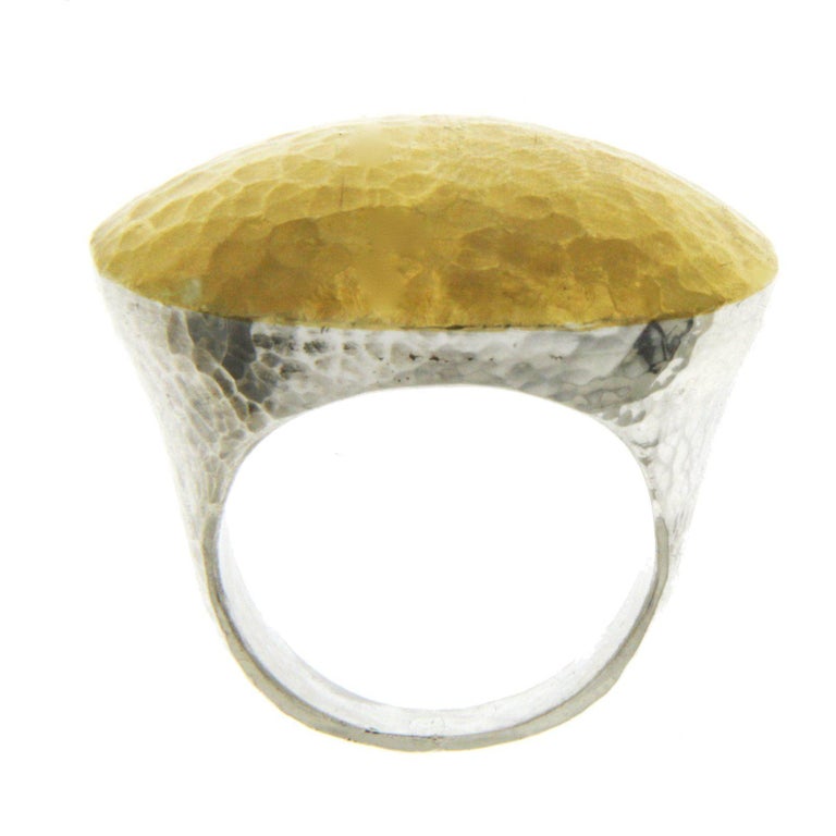 Gurhan 925 Silver and Yellow Gold Dome Ring For Sale at 1stDibs