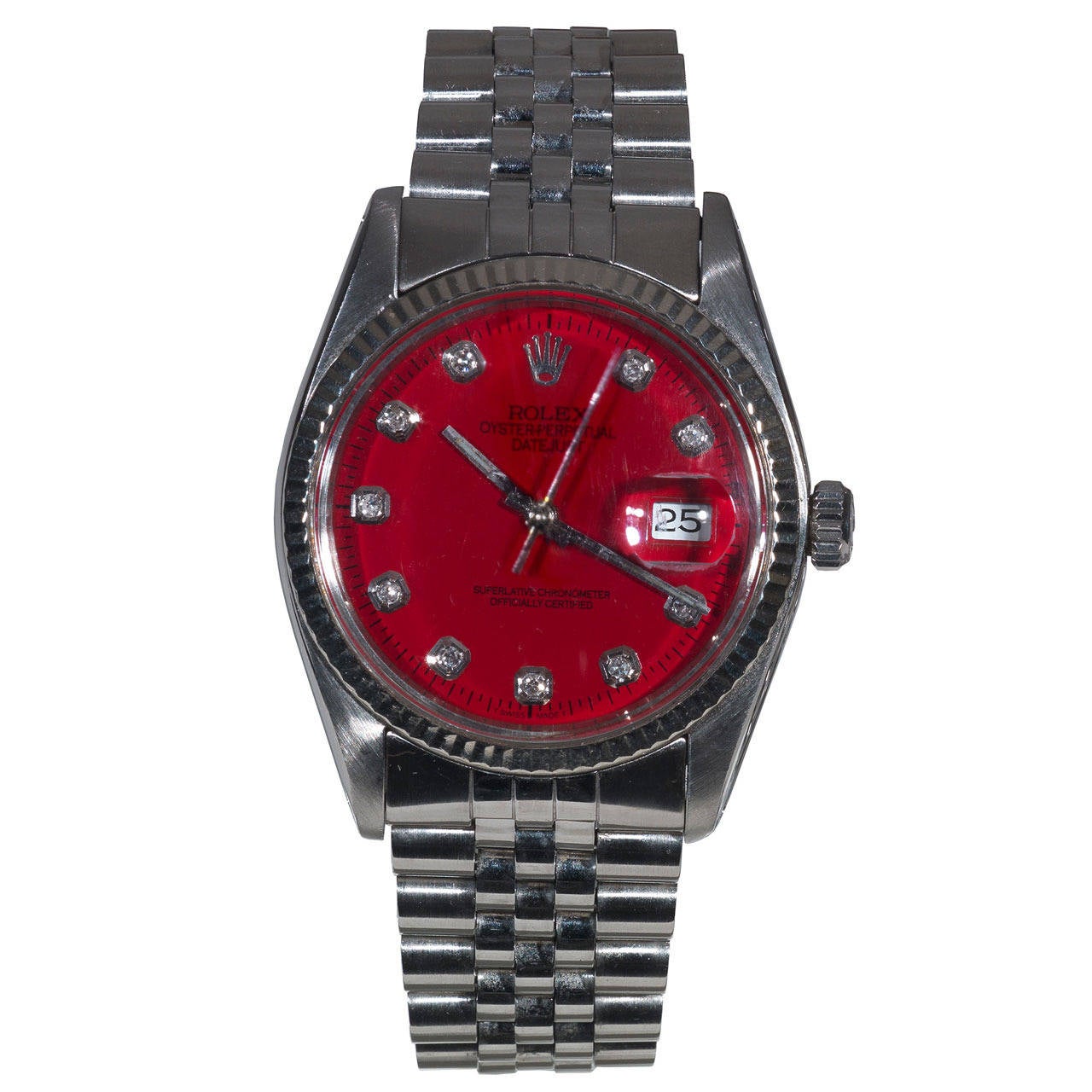 Rolex Stainless Steel Wristwatch with Custom-Colored After-Market ...