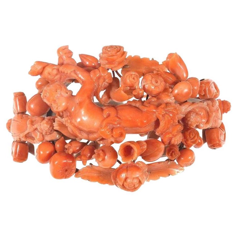 Antique 19th Century Cameo Carved Coral Bracelet For Sale at 1stDibs ...