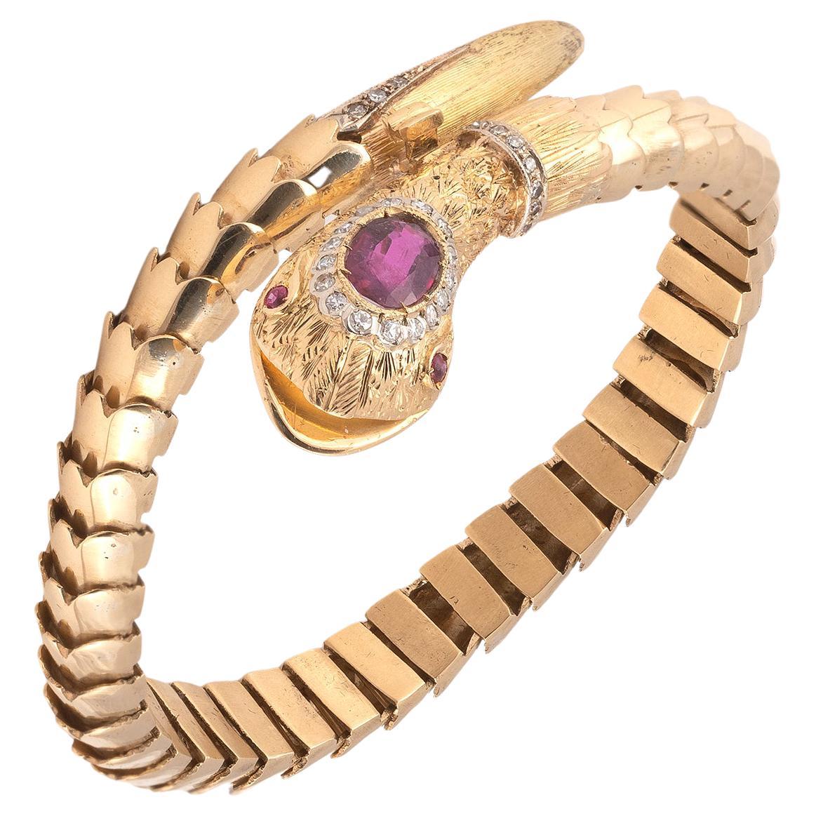 Victorian Ruby Snake Bracelet For Sale at 1stDibs