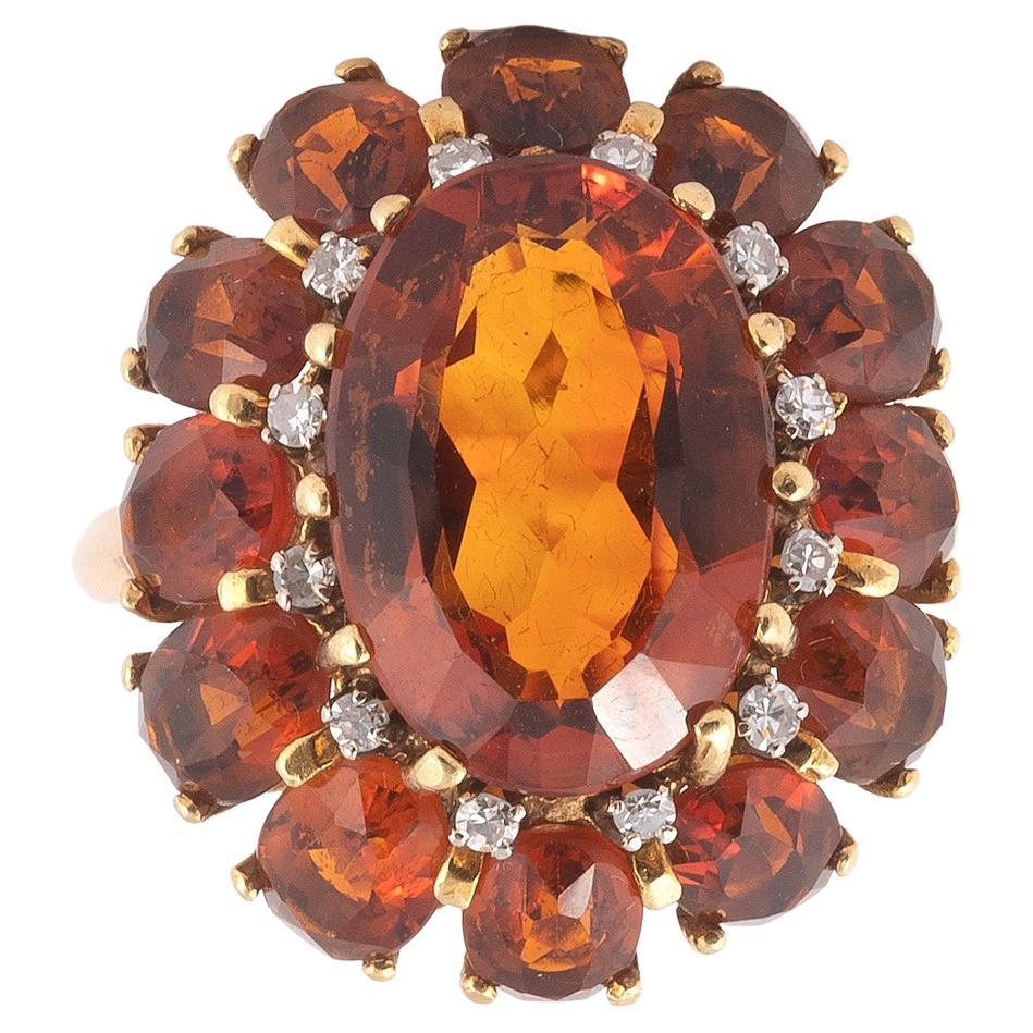 Christian Dior Gemset Gold Cluster Ring at 1stDibs