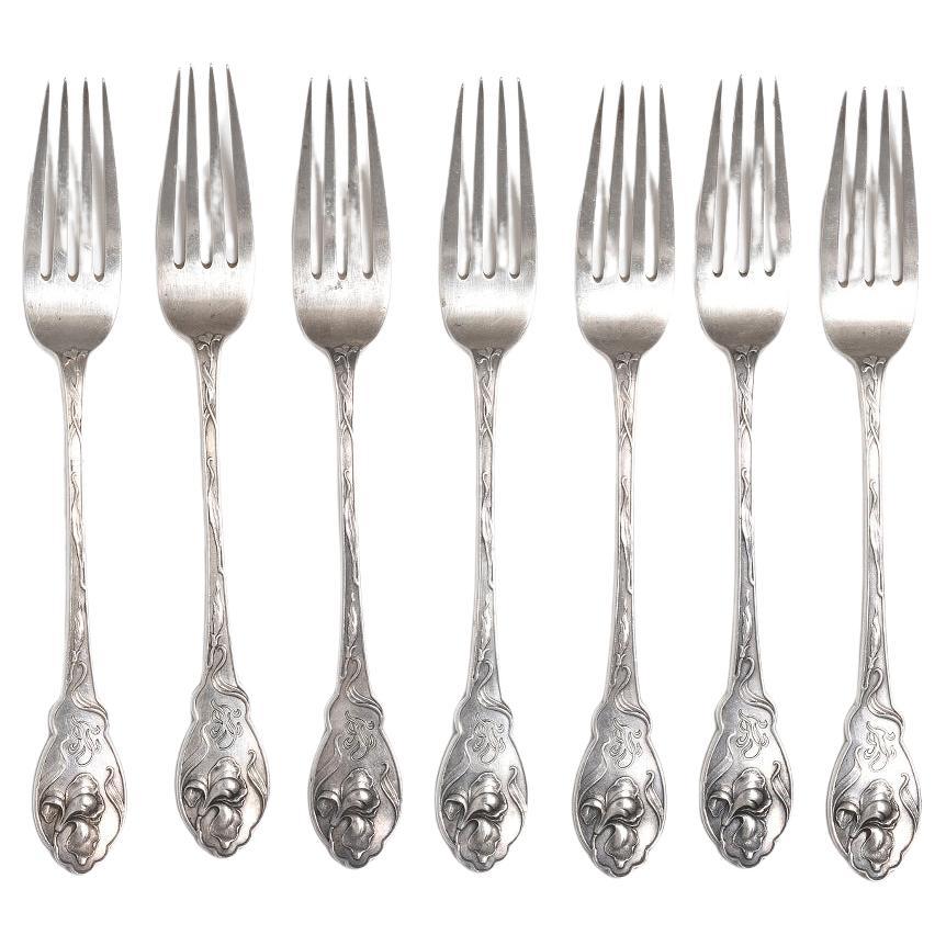 Russian Imperial-Era Fabergé Silver Flatware Set Service 21 Pieces ...