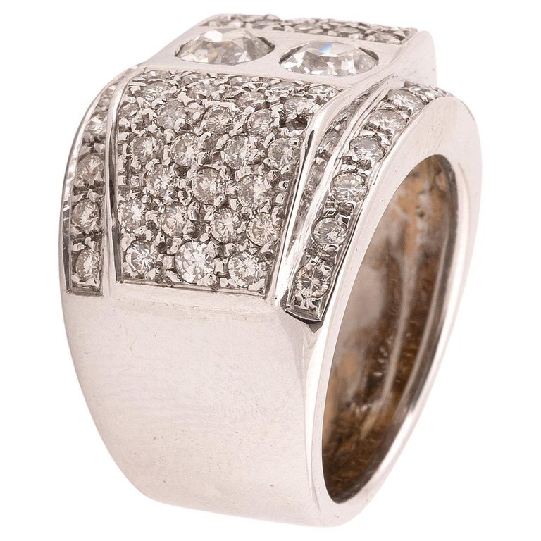 Two-Stone Diamond Cocktail Ring, circa 1940 For Sale at 1stDibs