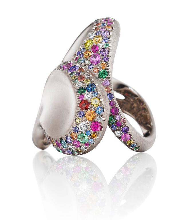 Naomi Sarna Confetti Heart Ring For Sale at 1stDibs