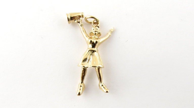 14 Karat Yellow Gold Cheerleader Charm at 1stDibs