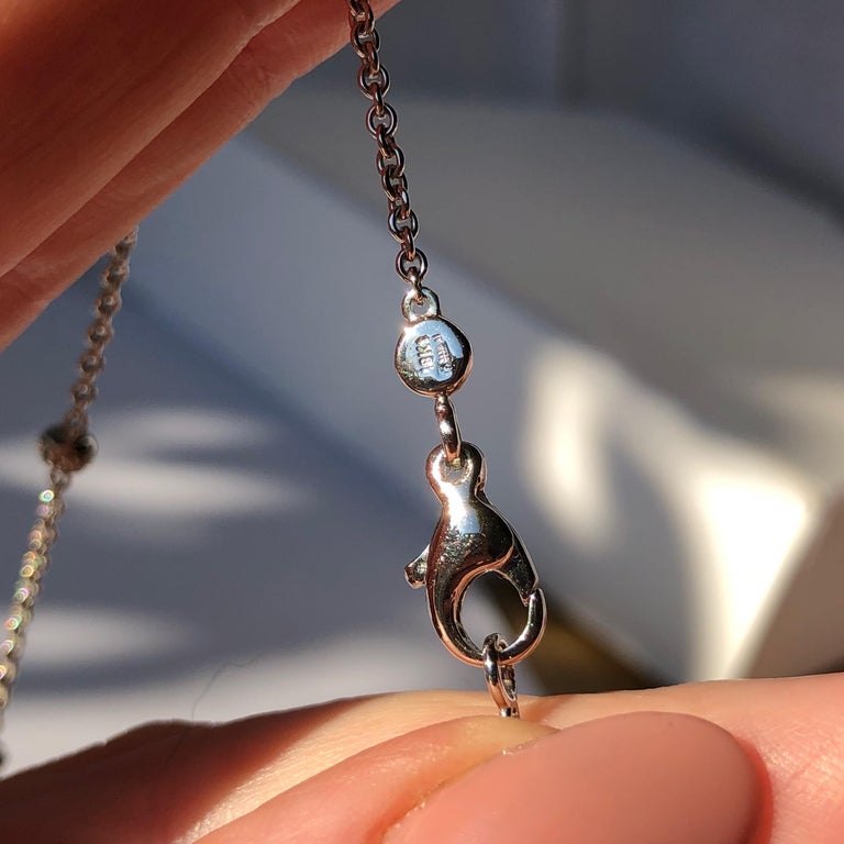 Aaron Basha White Diamond Station 18k Gold Chain .40cts Round Brilliant ...