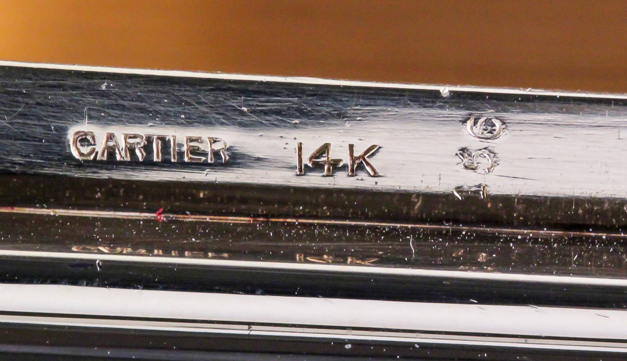 Cartier Large Retro Gold Ribbed Cigar Table Box For Sale at 1stDibs