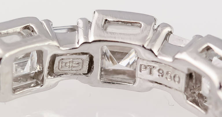 Harry Winston Square Step Cut Diamond Platinum Band at 1stDibs