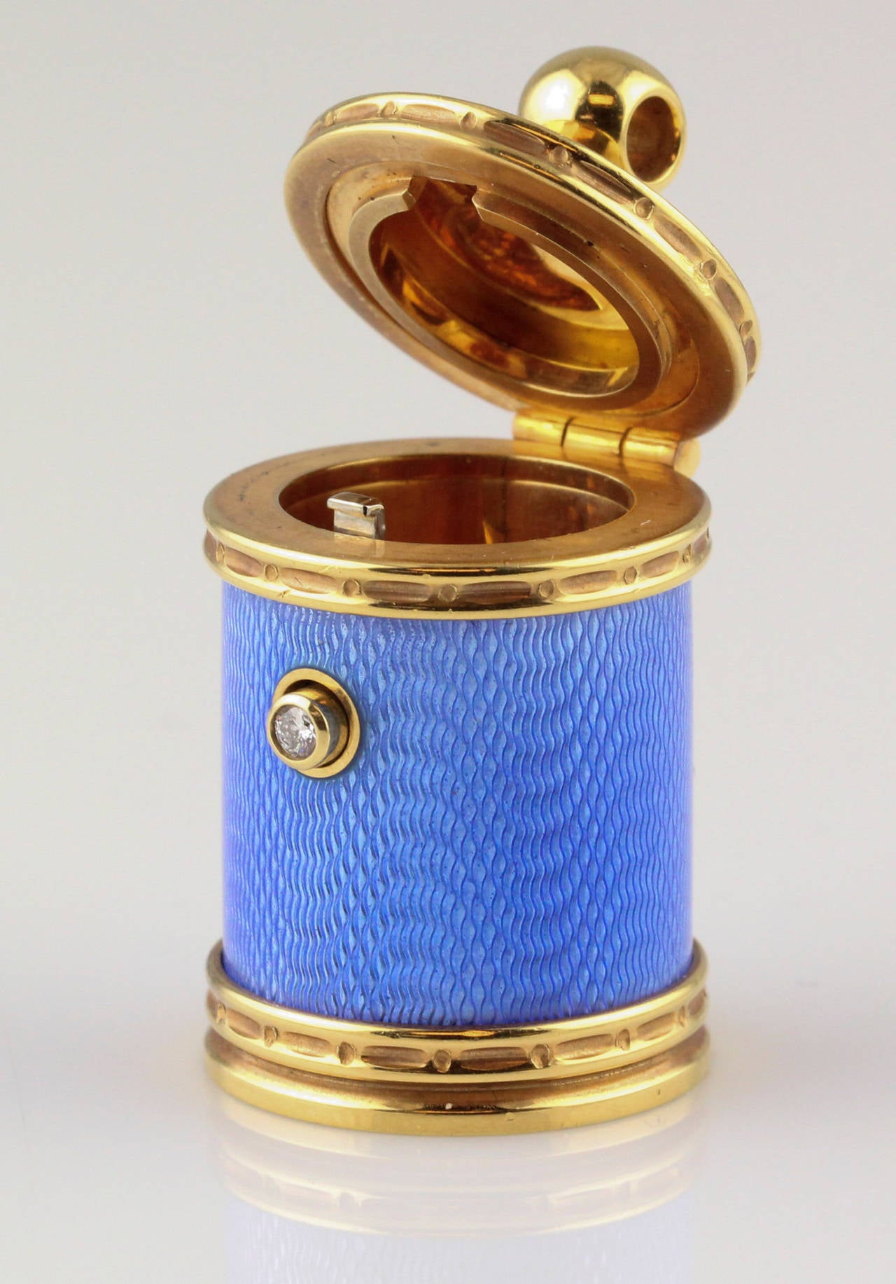 Zadora Blue Enamel Diamond Gold Pill Box at 1stDibs | zadora jewelry