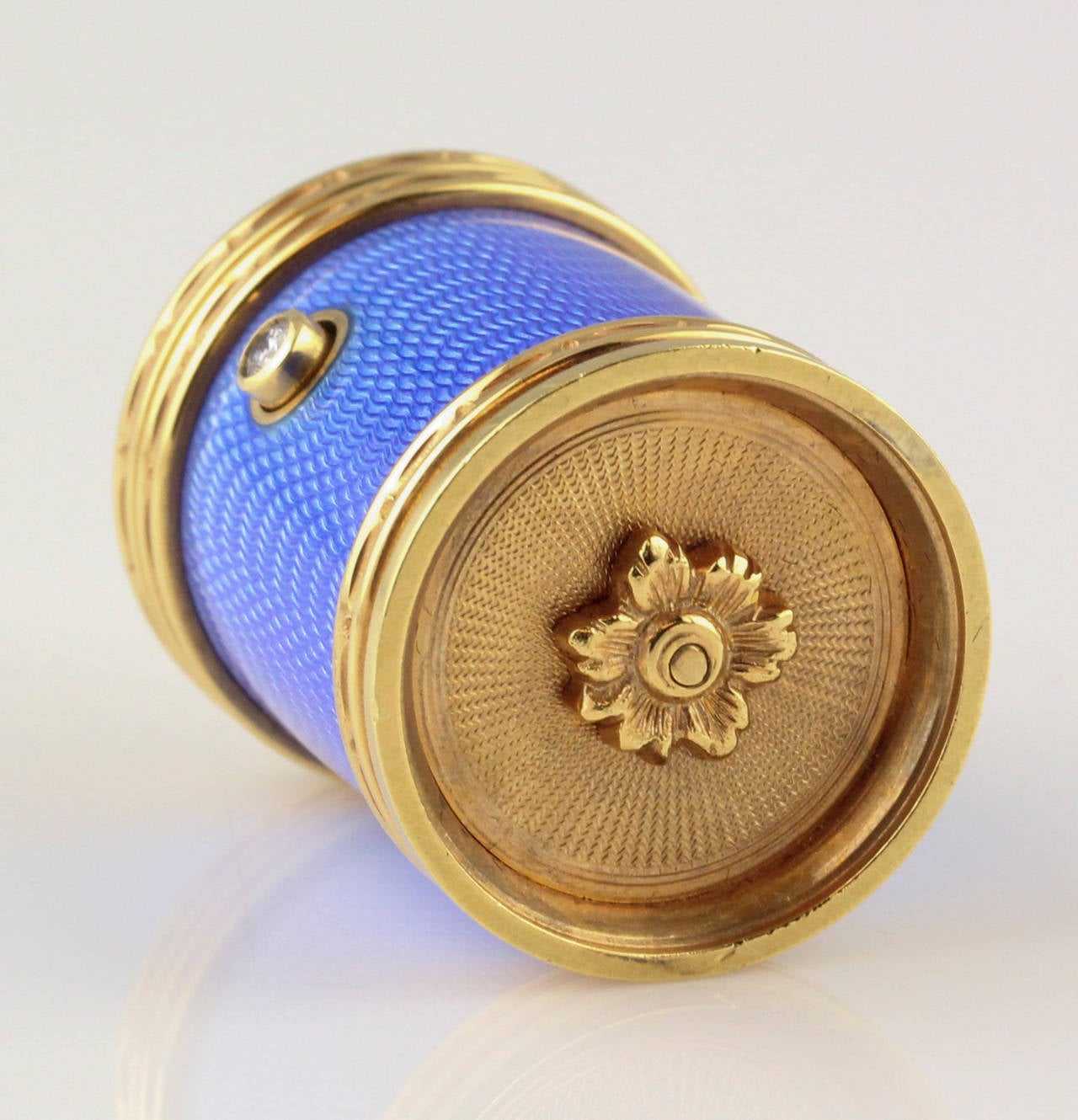 Zadora Blue Enamel Diamond Gold Pill Box at 1stDibs | zadora jewelry