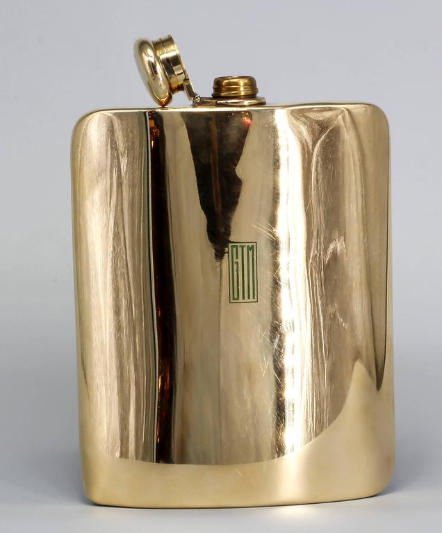 TIFFANY and CO. MAKERS Large Gold Flask at 1stDibs