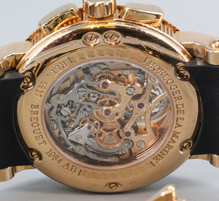 Breguet Marine Tourbillon Rose Gold Skeleton Back Chronograph ...