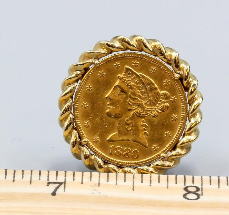 David Webb Gold $5 Liberty Head Coin Cufflinks at 1stDibs