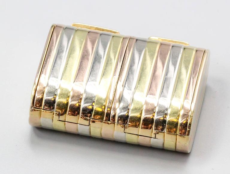 Triple Gold Dual Compartment Pill Box For Sale at 1stDibs