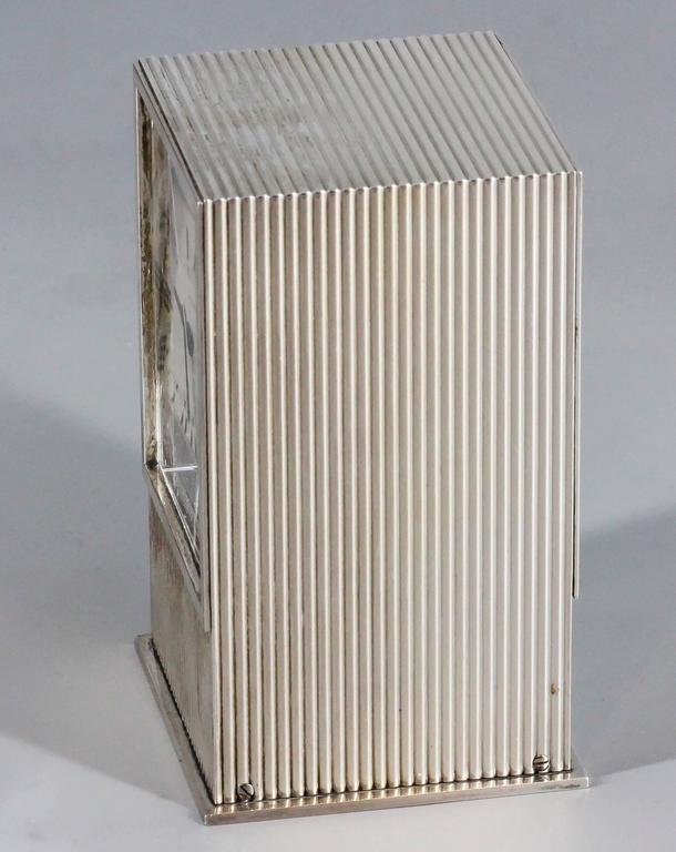 Rare Cartier Mystery Prism Silver Clock at 1stDibs | prism clock