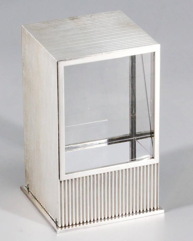 Rare Cartier Mystery Prism Silver Clock at 1stDibs | prism clock