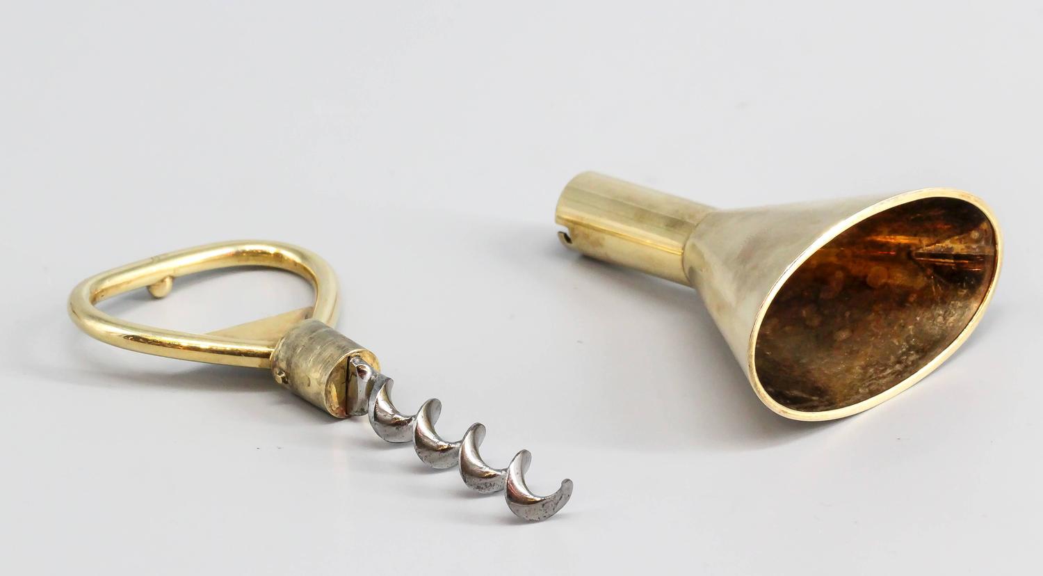 RARE Yellow Gold Corkscrew and Funnel For Sale at 1stdibs