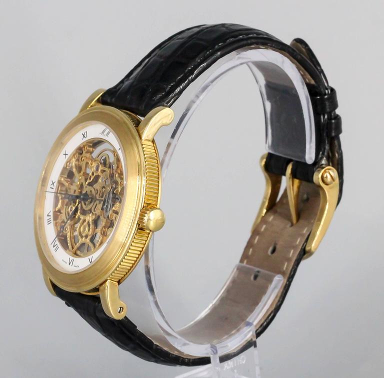 Marc Magnus Yellow Gold Limited Edition Skeleton Automatic Wristwatch ...