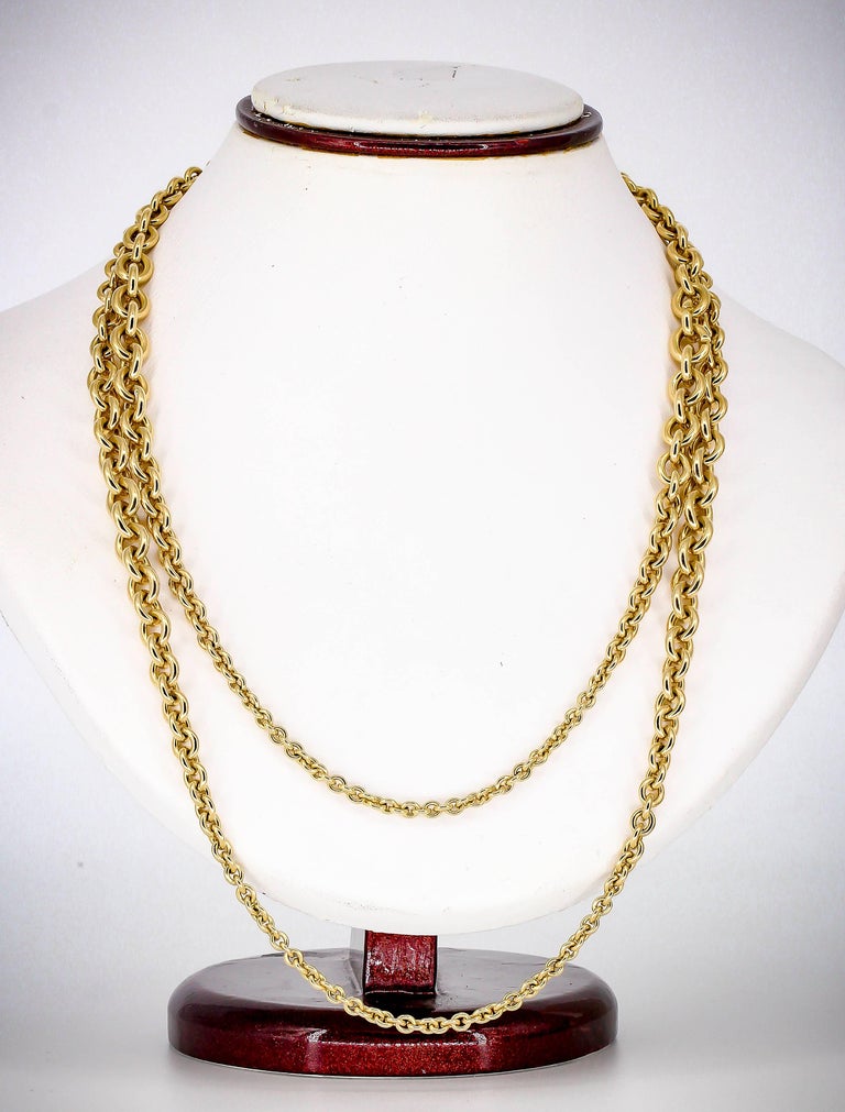 Hermes Long Gold Chain Necklace For Sale at 1stDibs | hermes chain ...