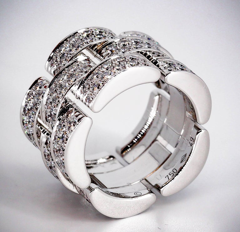 Cartier Maillon Panthere Extra-Large Diamond Gold Band For Sale at ...