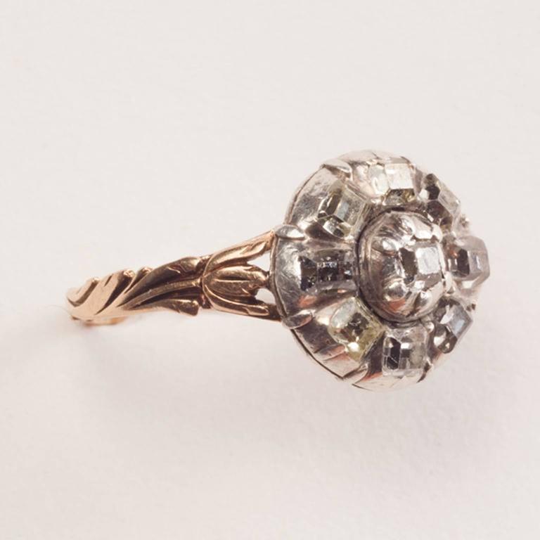 18th Century Table Cut Diamond Gold Dutch Tulip Motif Ring at 1stDibs ...