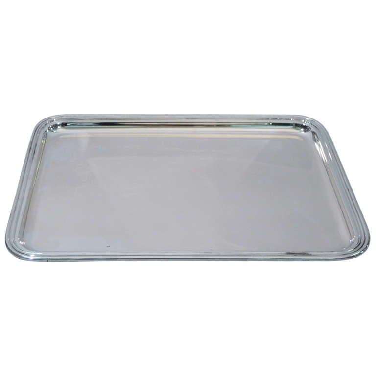 Modern Serving Tray - Large and Rectangular - Italian Silver at 1stDibs ...